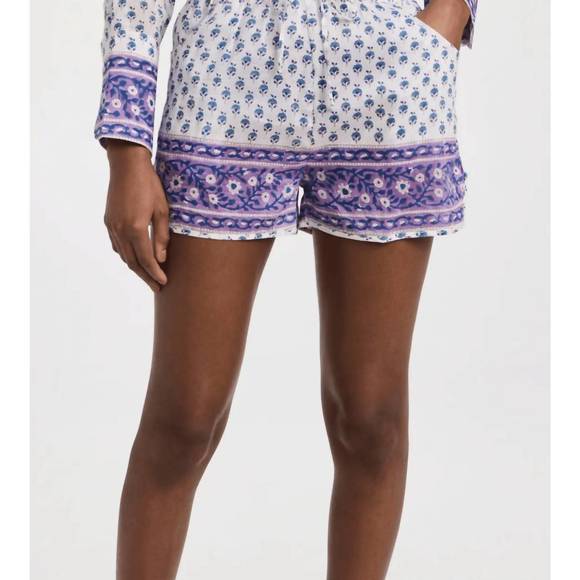 BELL | Shorts | New Bell Piped Shorts In Blue Purple Motif | Poshmark
